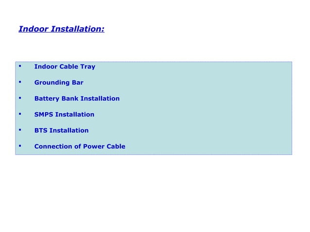 Bts-site-installation | PPT | Telecommunications Industry | Industries