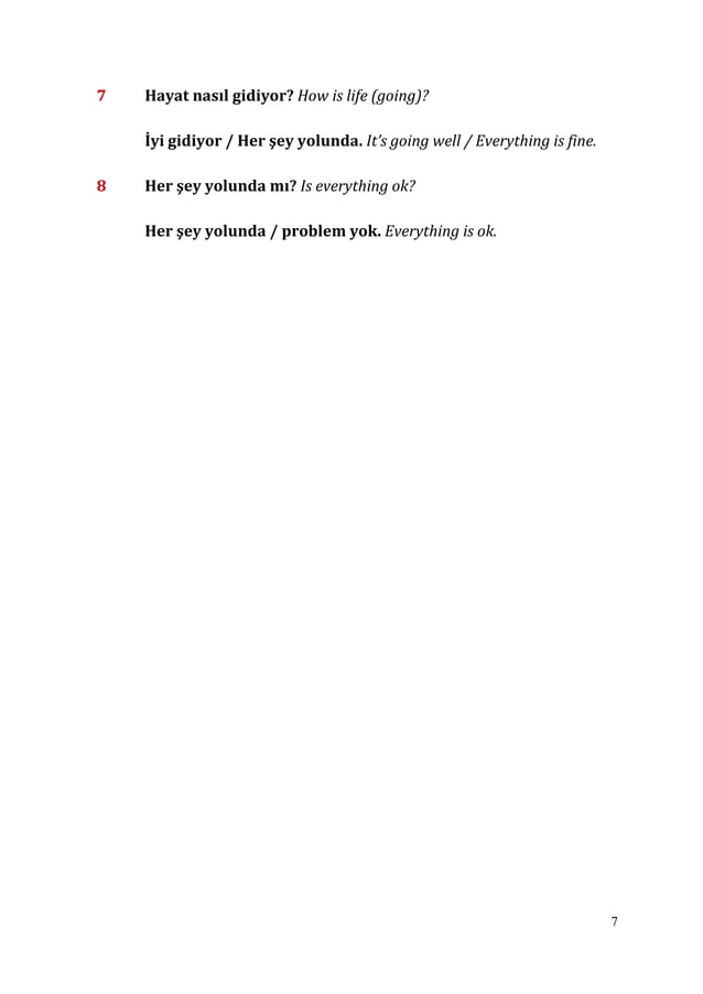 Turkish Speaking: Conversation Questions 1 for beginners | PDF | Education