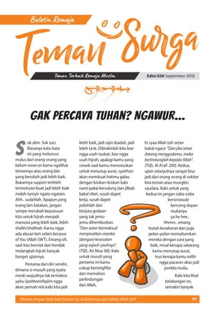 Buletin Teman Surga 30. Gak Percaya Tuhan? Ngawur…! | PDF