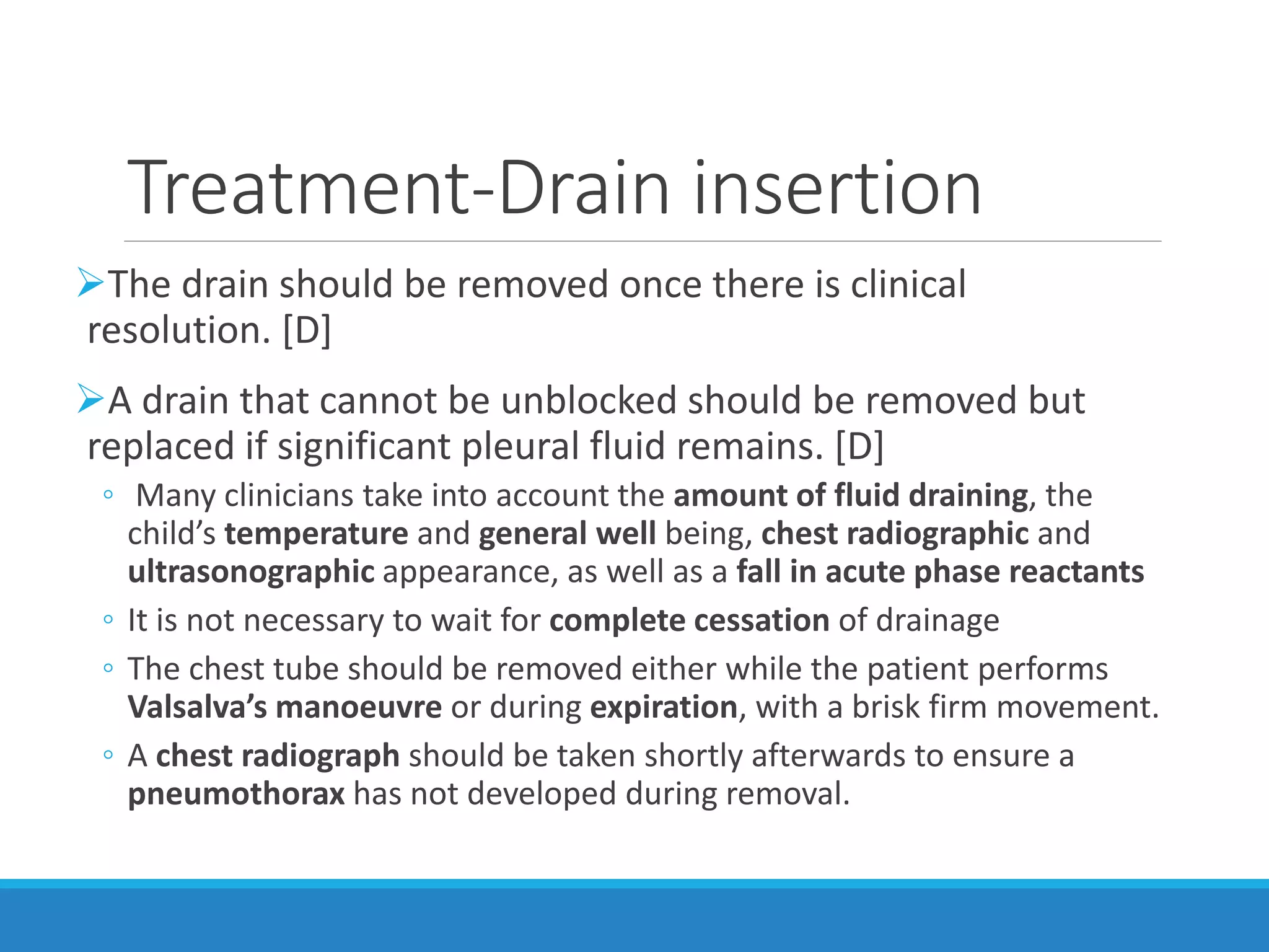 Bts guidelines for the management of pleural infection in children | PPTX