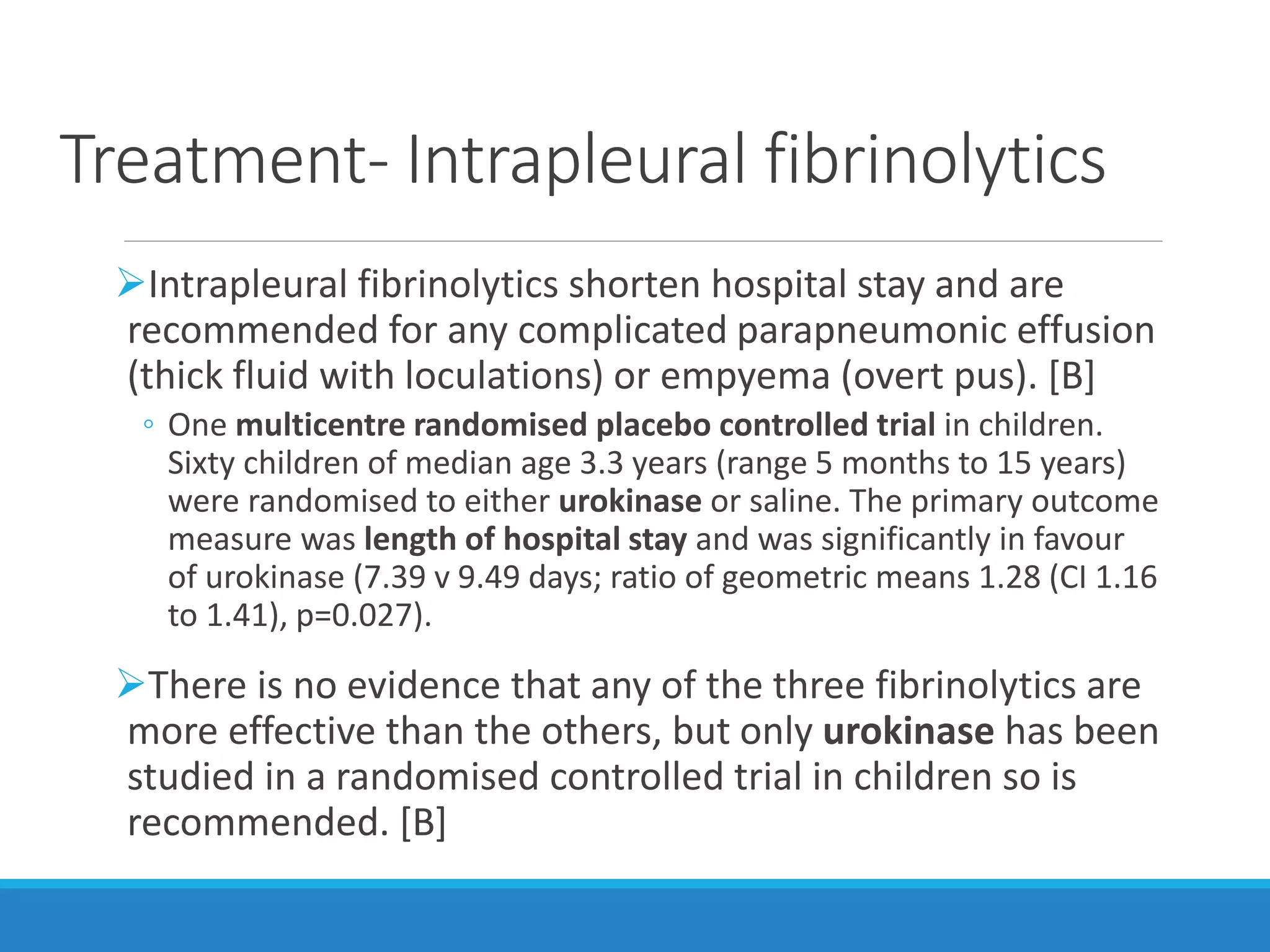 Bts guidelines for the management of pleural infection in children | PPTX