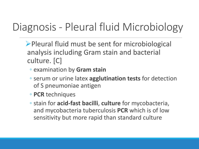 Bts guidelines for the management of pleural infection in | PPTX