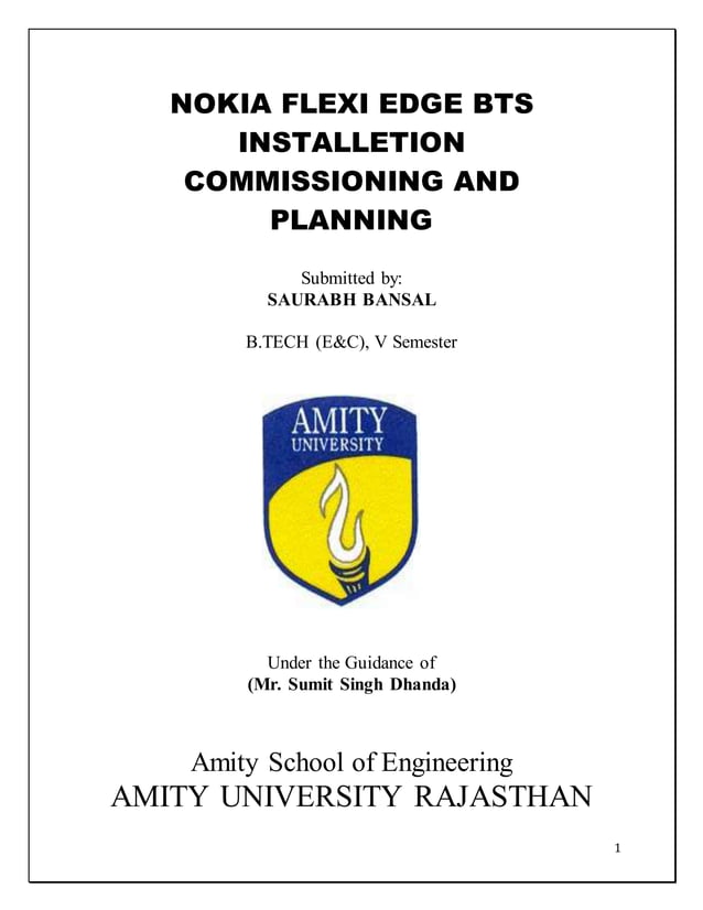 Bts installation & commisioning | DOCX