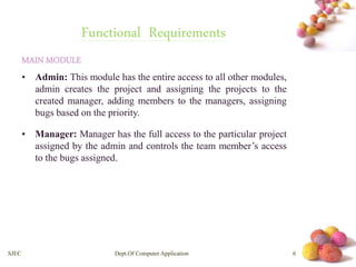 Bug Tracking System | PPTX | Operating Systems | Computer Software and Applications