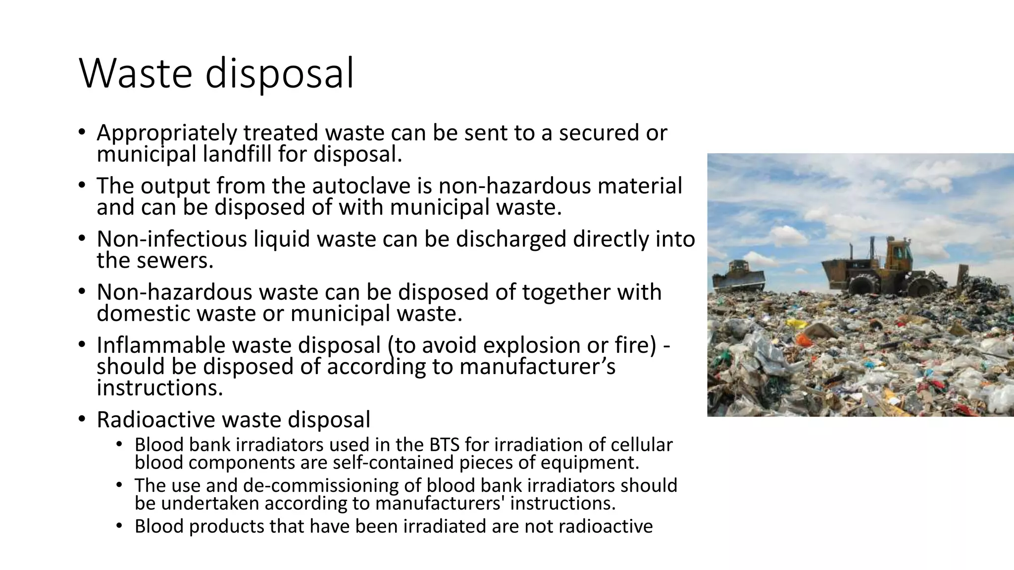 Biosafety and Waste Management in Blood Transfusion Service | PPTX