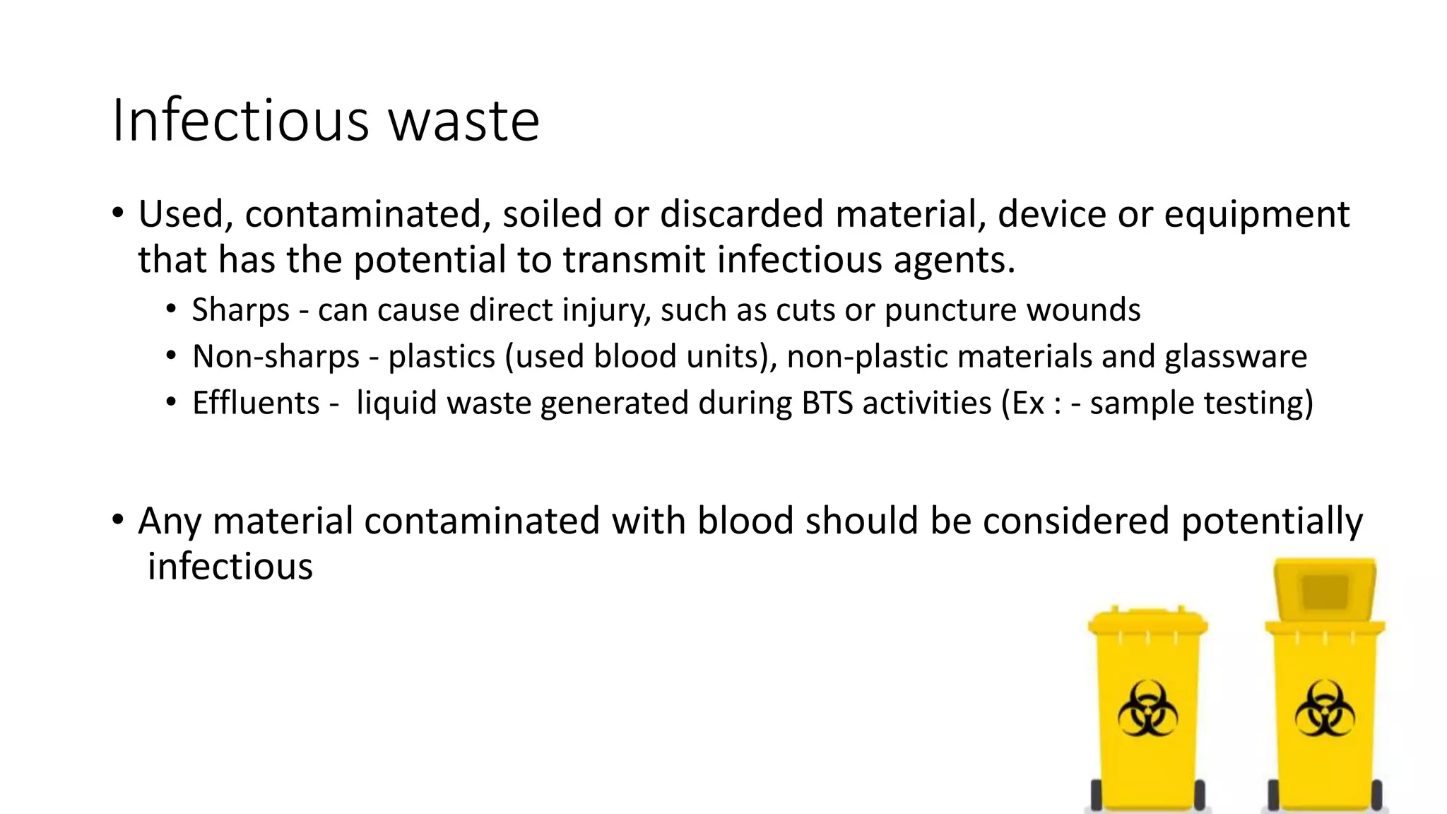 Biosafety and Waste Management in Blood Transfusion Service | PPTX