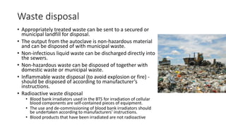 Biosafety and Waste Management in Blood Transfusion Service | PPTX