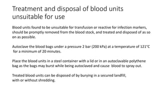 Biosafety and Waste Management in Blood Transfusion Service | PPTX