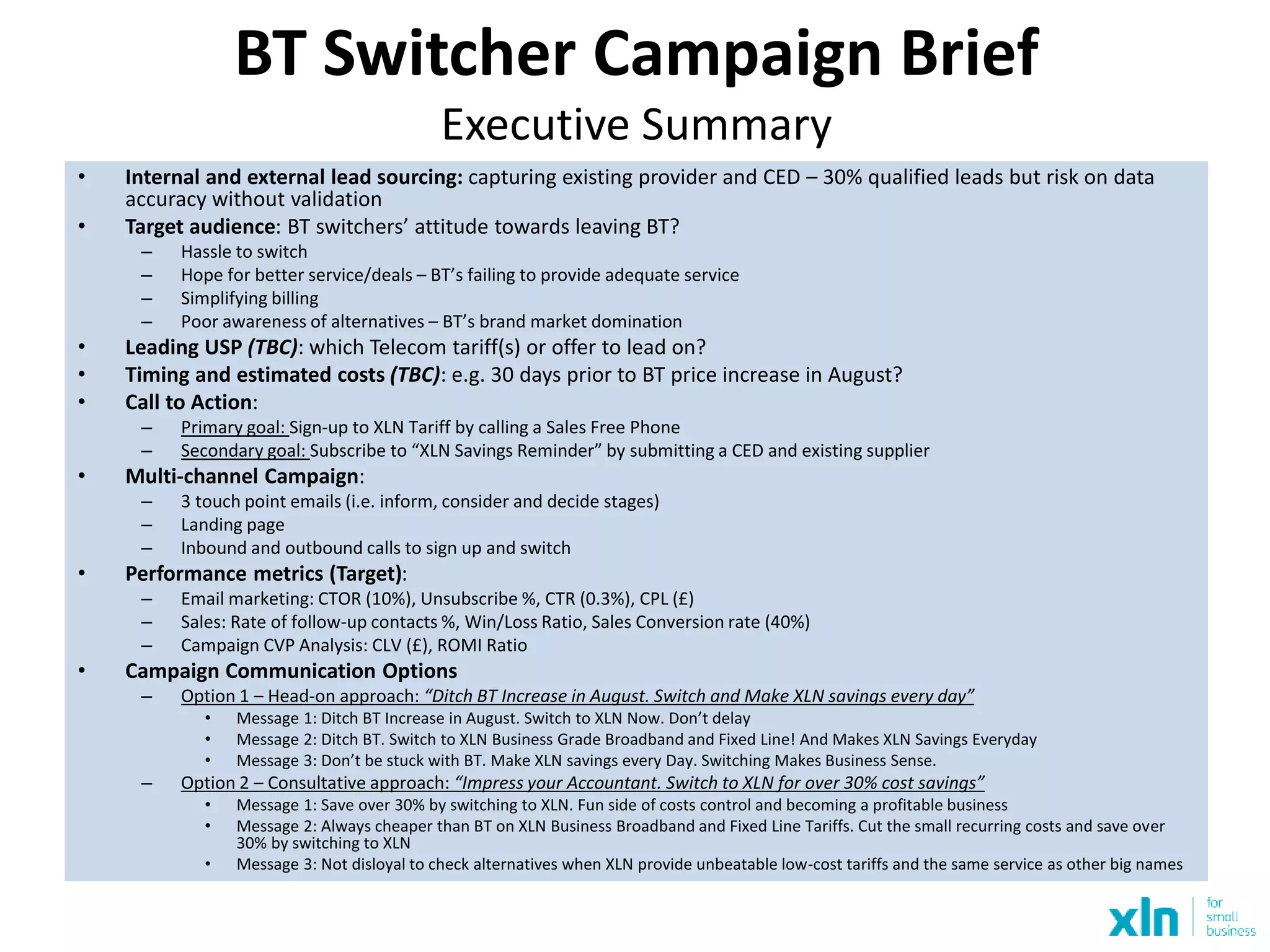 Bt switcher campaign in brief v2 | PPT