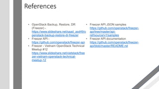OpenStack DRaaS - Freezer - 101 | PDF | Operating Systems | Computer ...
