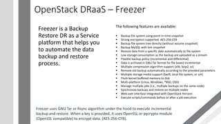 OpenStack DRaaS - Freezer - 101 | PDF | Operating Systems | Computer ...