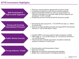 BTTR Investor Presentation - August 2020 | PDF