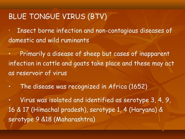 blue tongue virus | PPT | Ear, Nose and Throat Conditions | Diseases ...