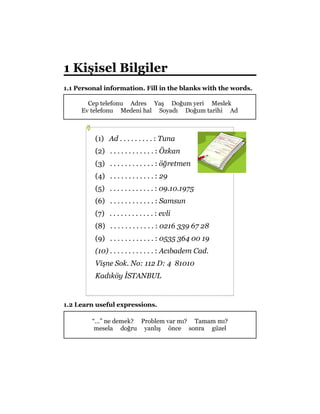 Turkish Words and Phrases 1 for beginners | PDF