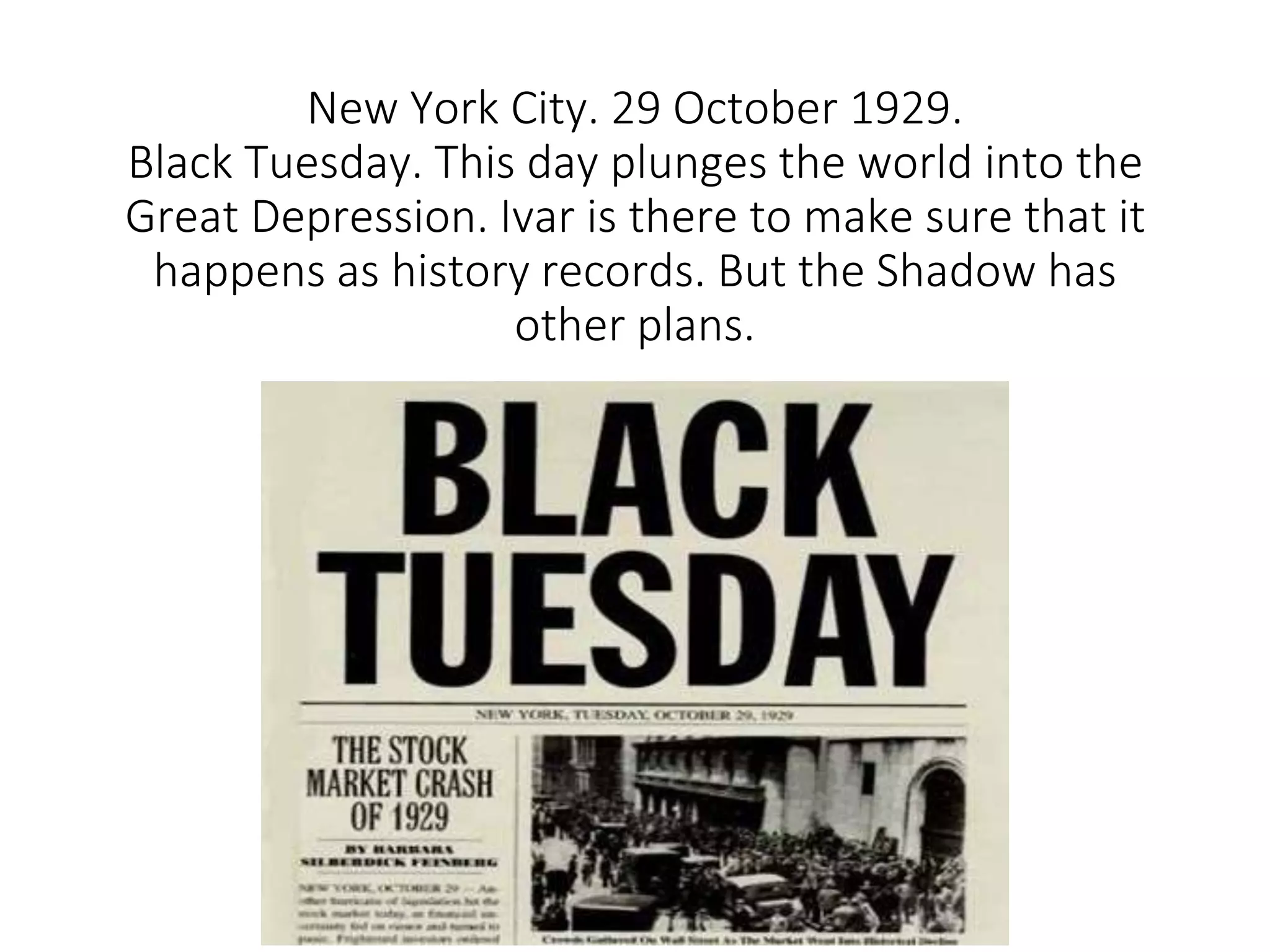 29 Oct 1929. Wall Street, Joe Kennedy, and the Mafia. Black Tuesday | PPTX