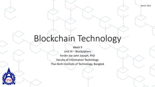 Blockchain Technology - Week 9 - Blockciphers | PPT