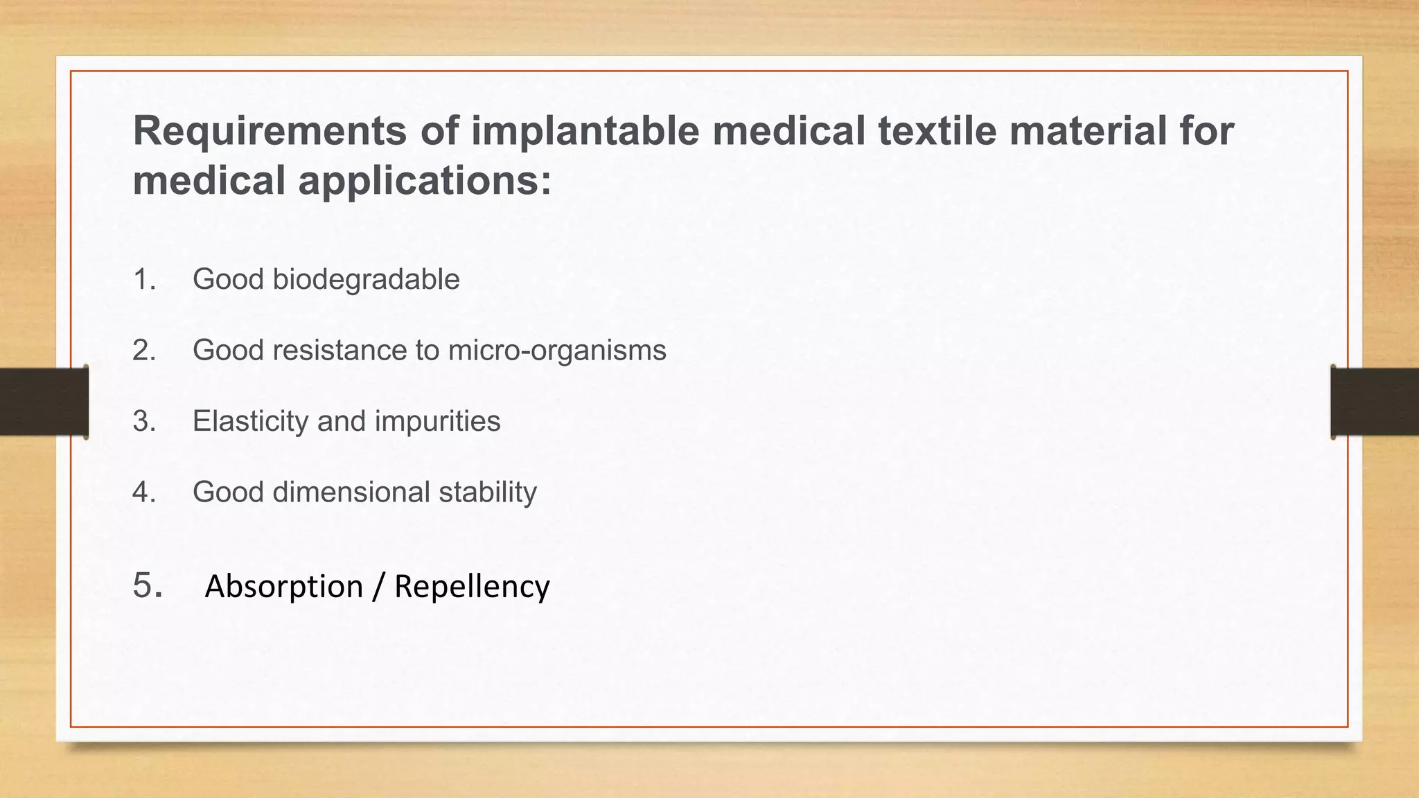 Medical Textile (implantable) | PPTX