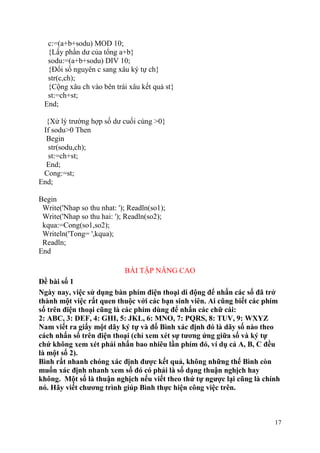 Bài tập xâu cơ bản-nâng cao | PDF