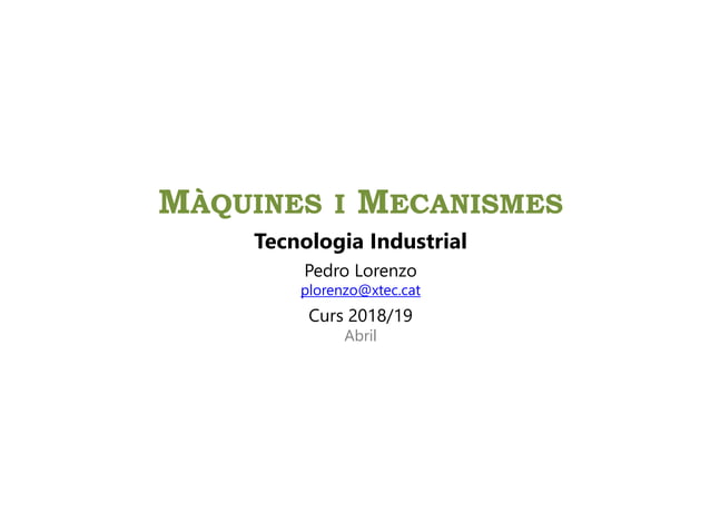 Mecanismes Tecnologia industrial | PPT