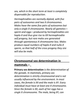 Chromosomal sex determination | RTF