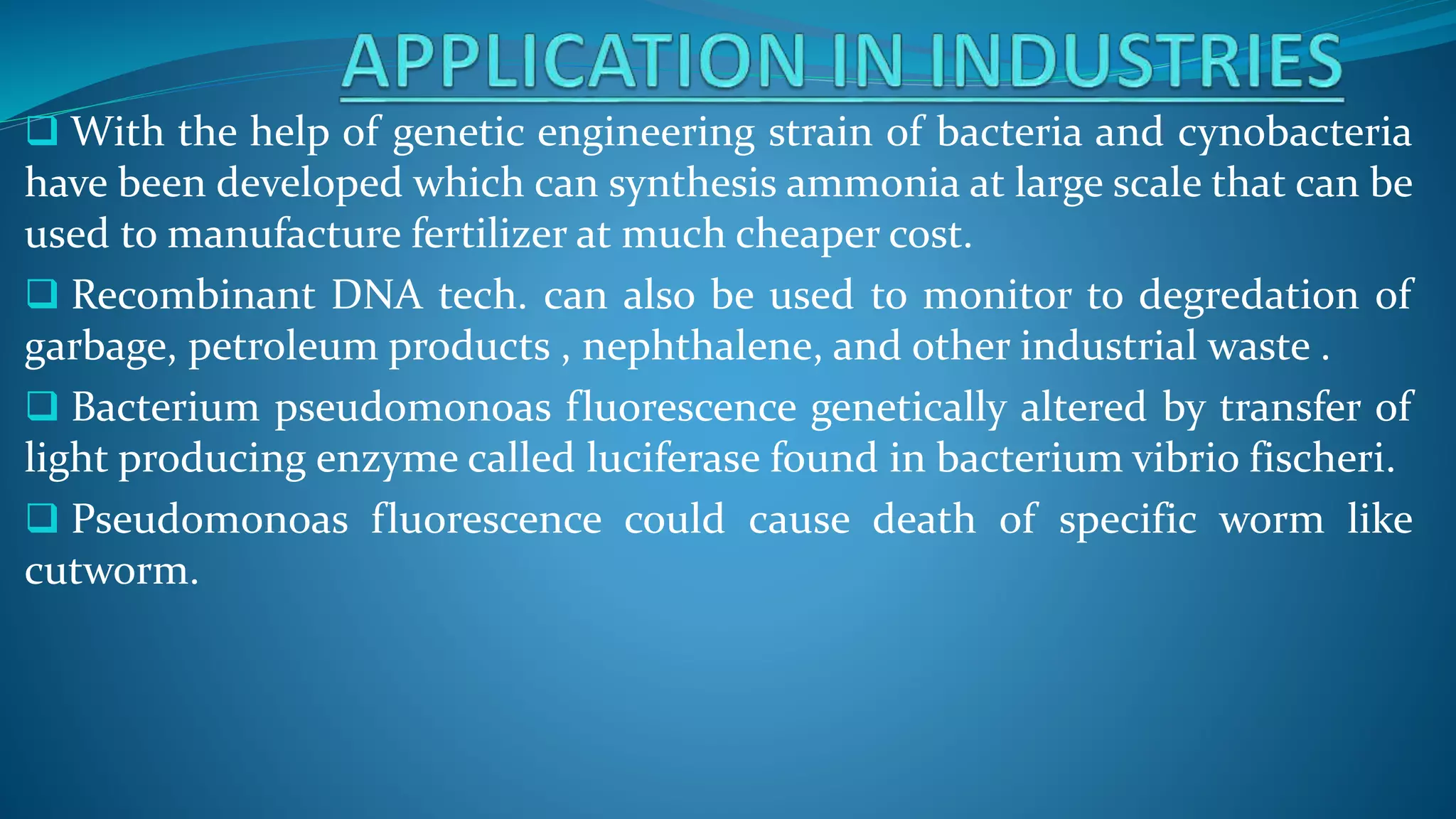 applications of genetic engineering | PPTX