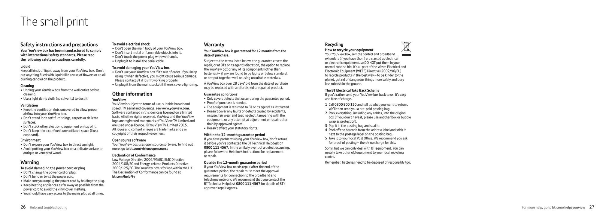 BT Youview Zapper Smart TV Box User Guide | PDF