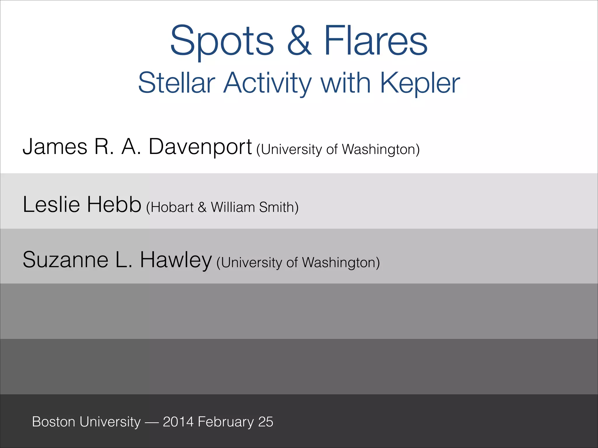 Spots and Flares, Stellar Activity with Kepler (James R. A. Davenport ...