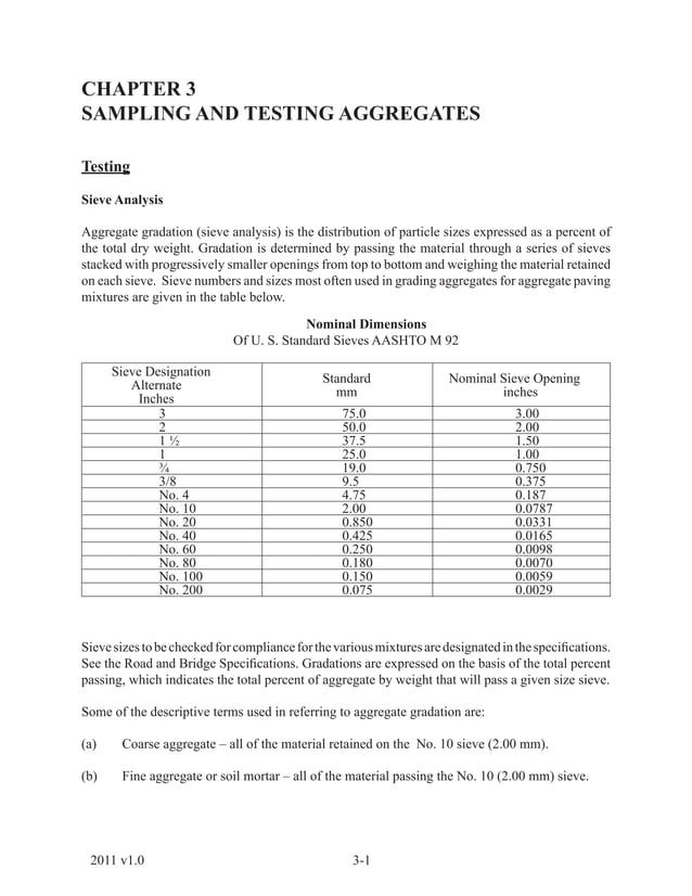 sampling and testing of aggregates | PDF | Chemistry | Science