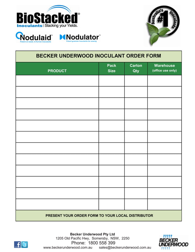 Becker Underwood Info/Order form | PDF | Agriculture | Industries