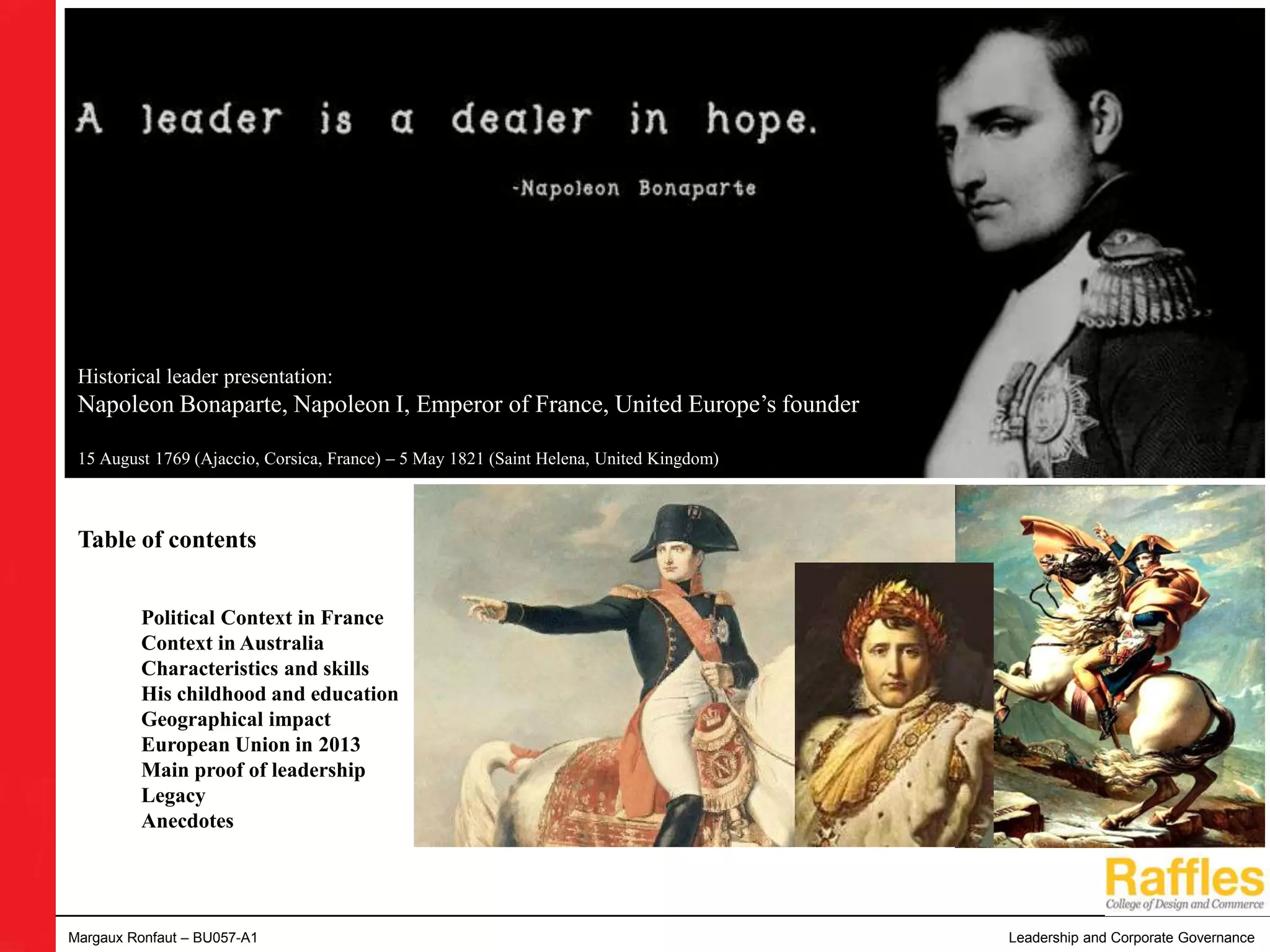 Historical leader - Napoleon Bonaparte | PPTX
