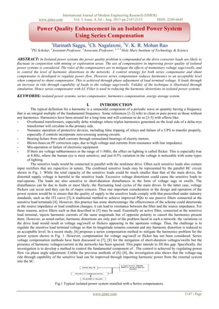 Power Quality Enhancement in an Isolated Power System Using Series Compensation | PDF