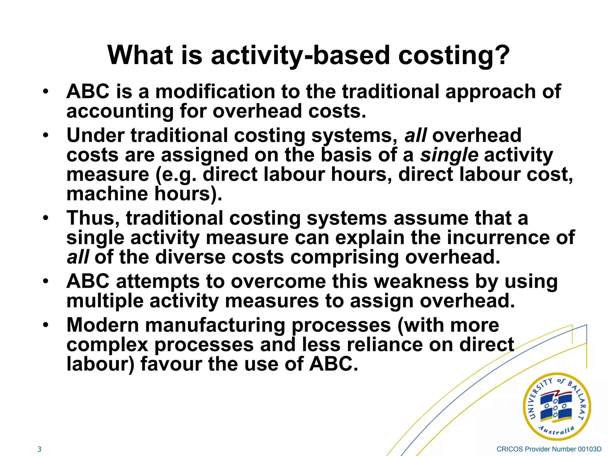Cost and Management Accounting _____Topic Activity-based costing | PPT
