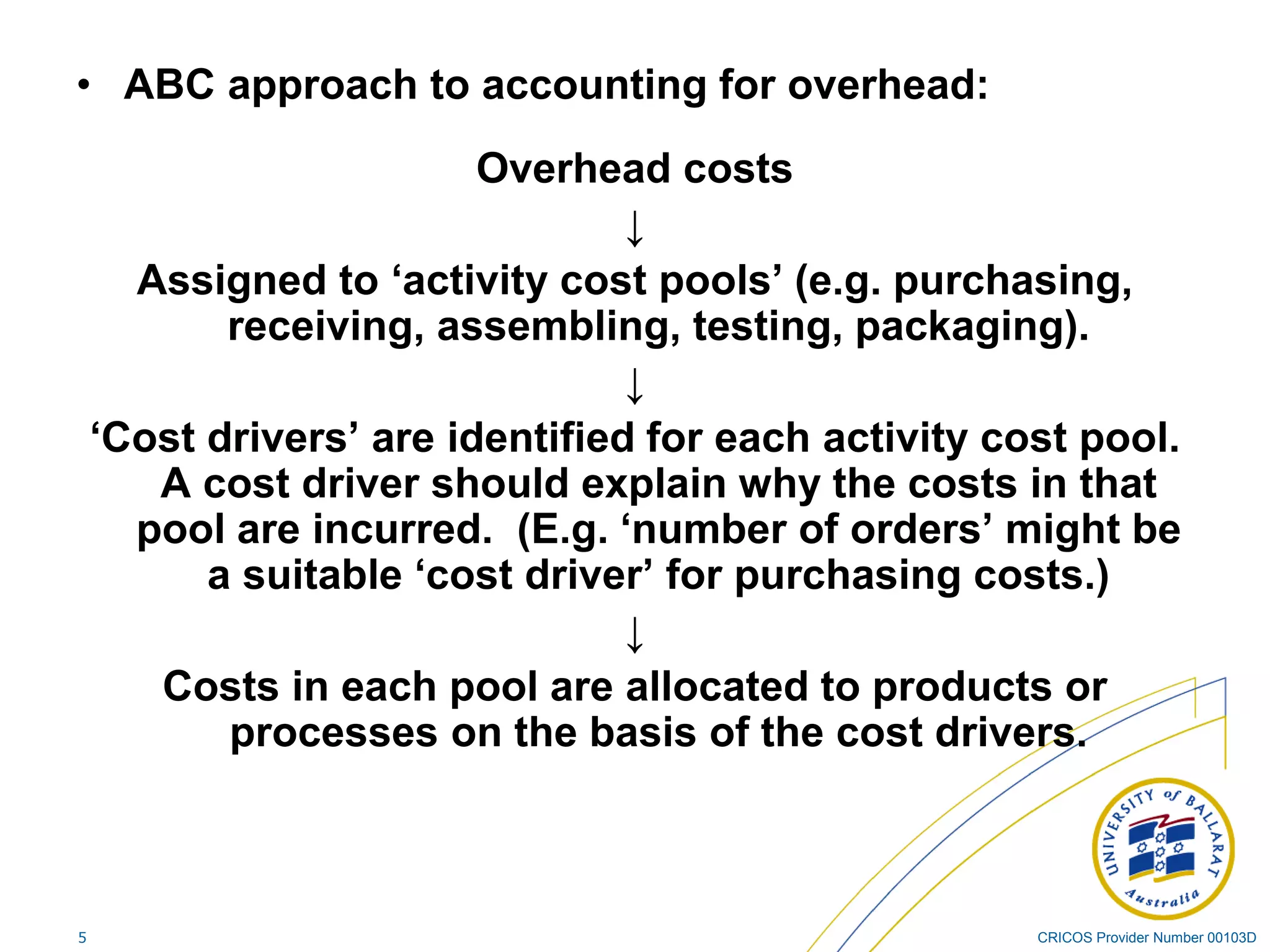 Cost and Management Accounting _____Topic Activity-based costing | PPT