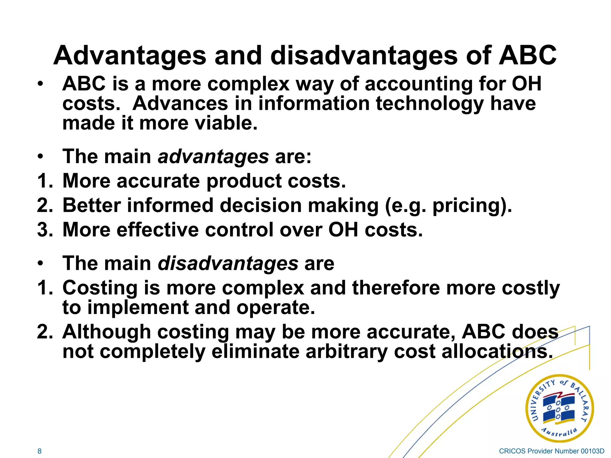 Cost and Management Accounting _____Topic Activity-based costing | PPT