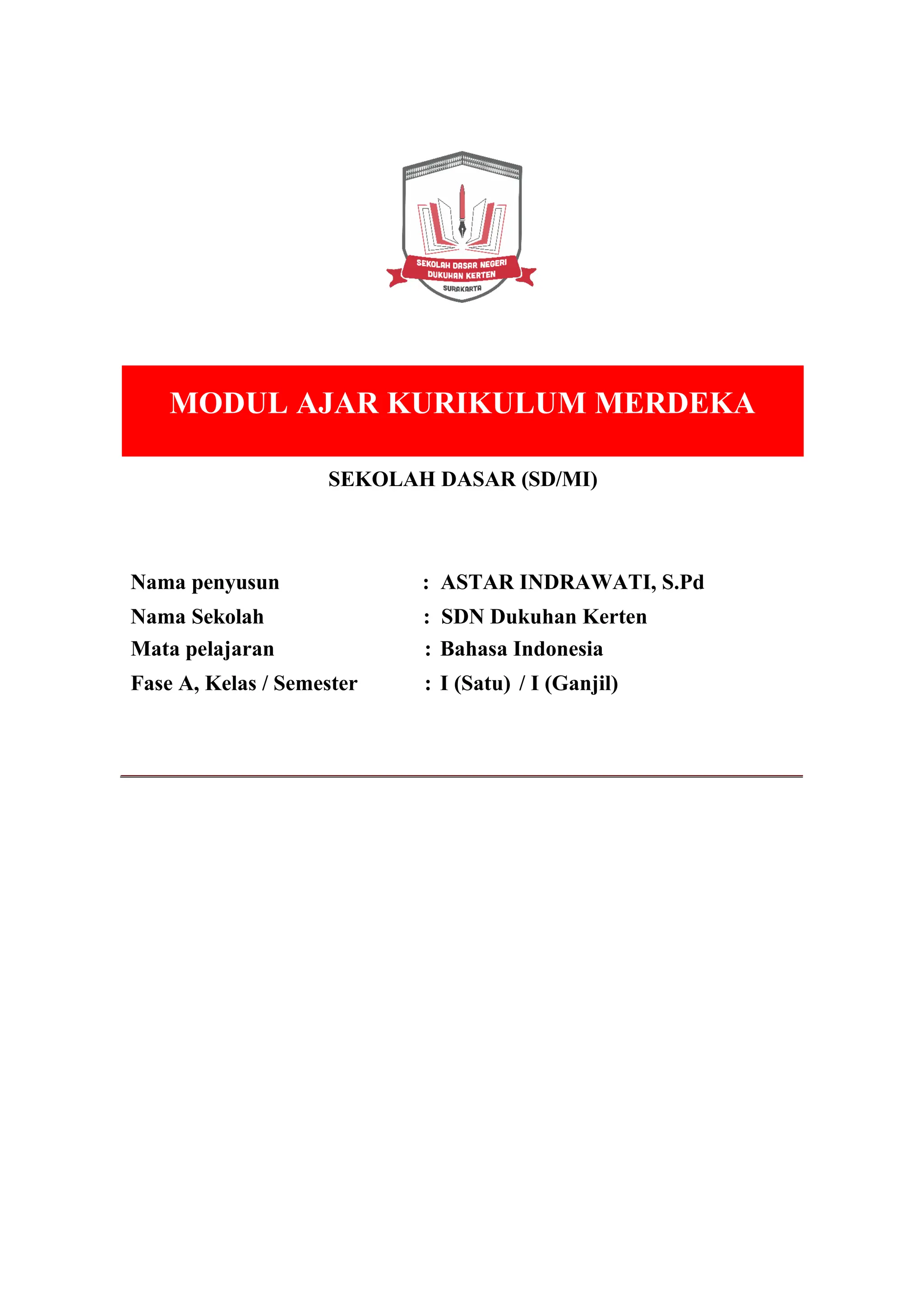 Modul Ajar modifikasi dengan materi Huruf B | DOCX