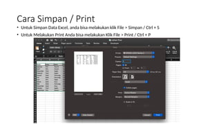 Materi ICT Penggunaan Microsoft Excel Bagi Pemula | PPTX