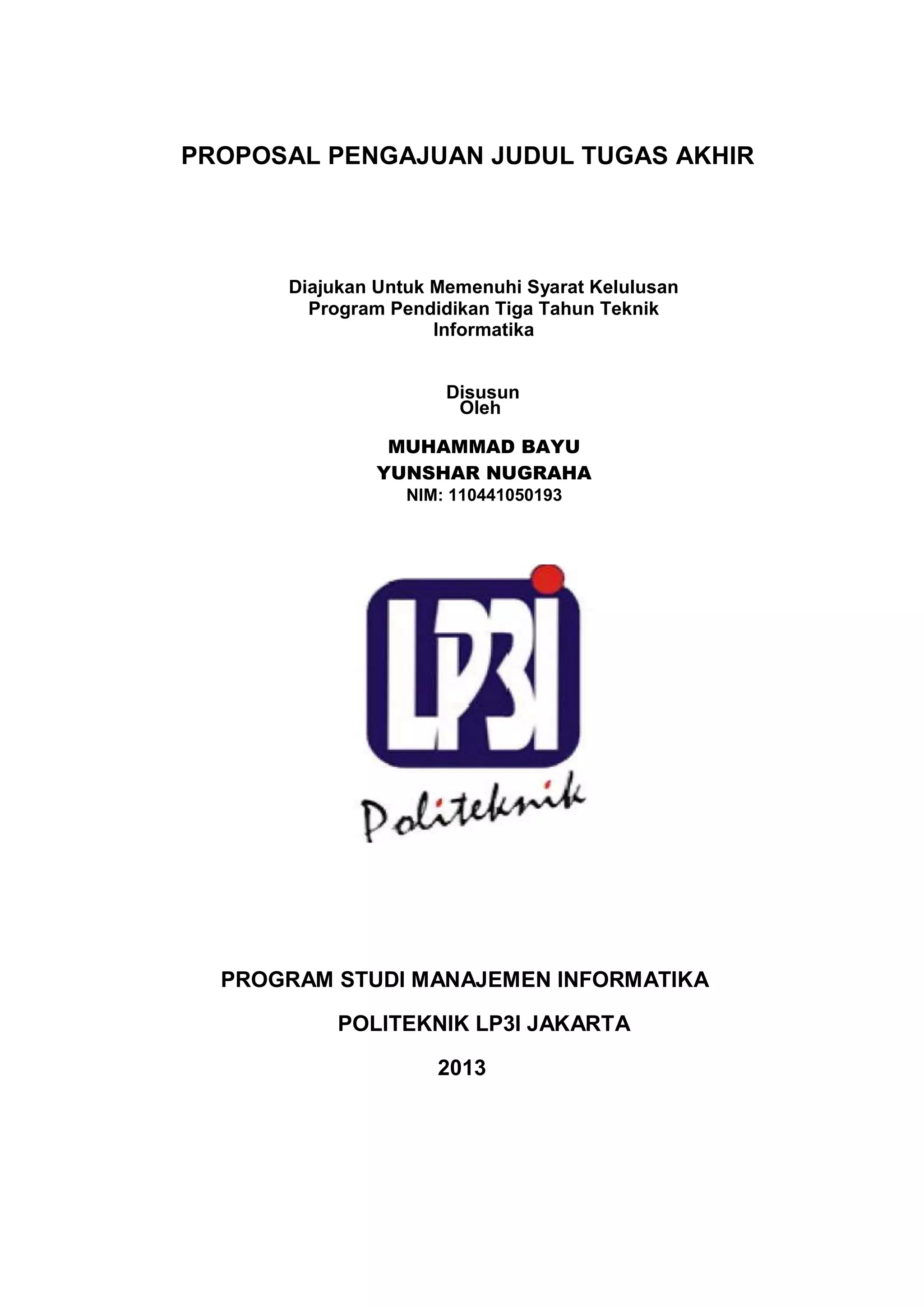 Buat proposal pengajuan ta | DOCX