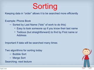 Bubble and-merge-sort | PPT | Computing | Technology & Computing