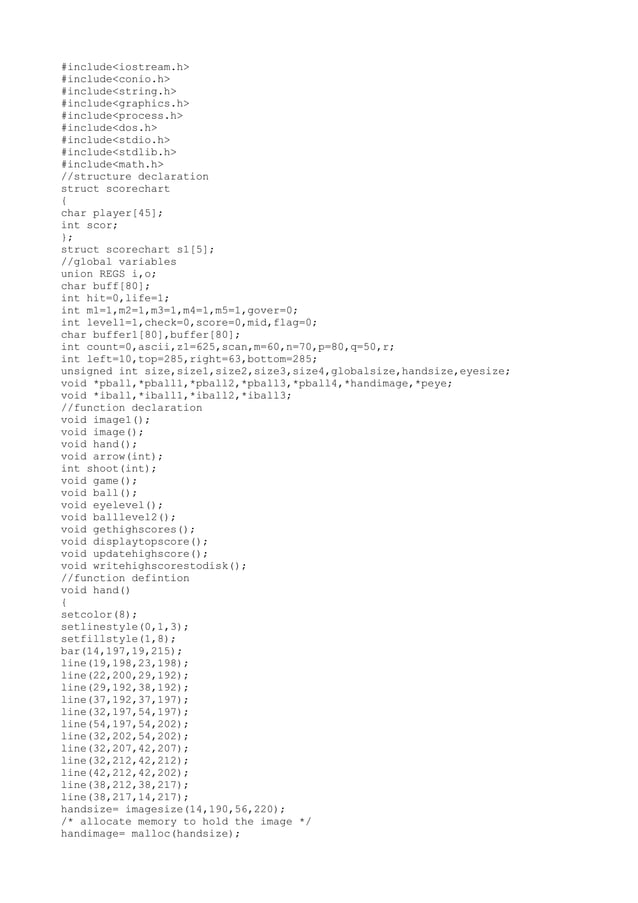 Bubble archery game(c program) | TXT