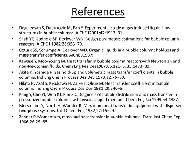 Bubble column reactor | PPTX | Chemistry | Science