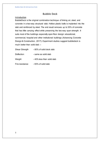 Bubble deck & hollow core slab | DOCX