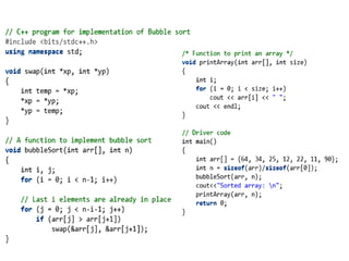 Bubble sort-1.pptx | Computing | Technology & Computing
