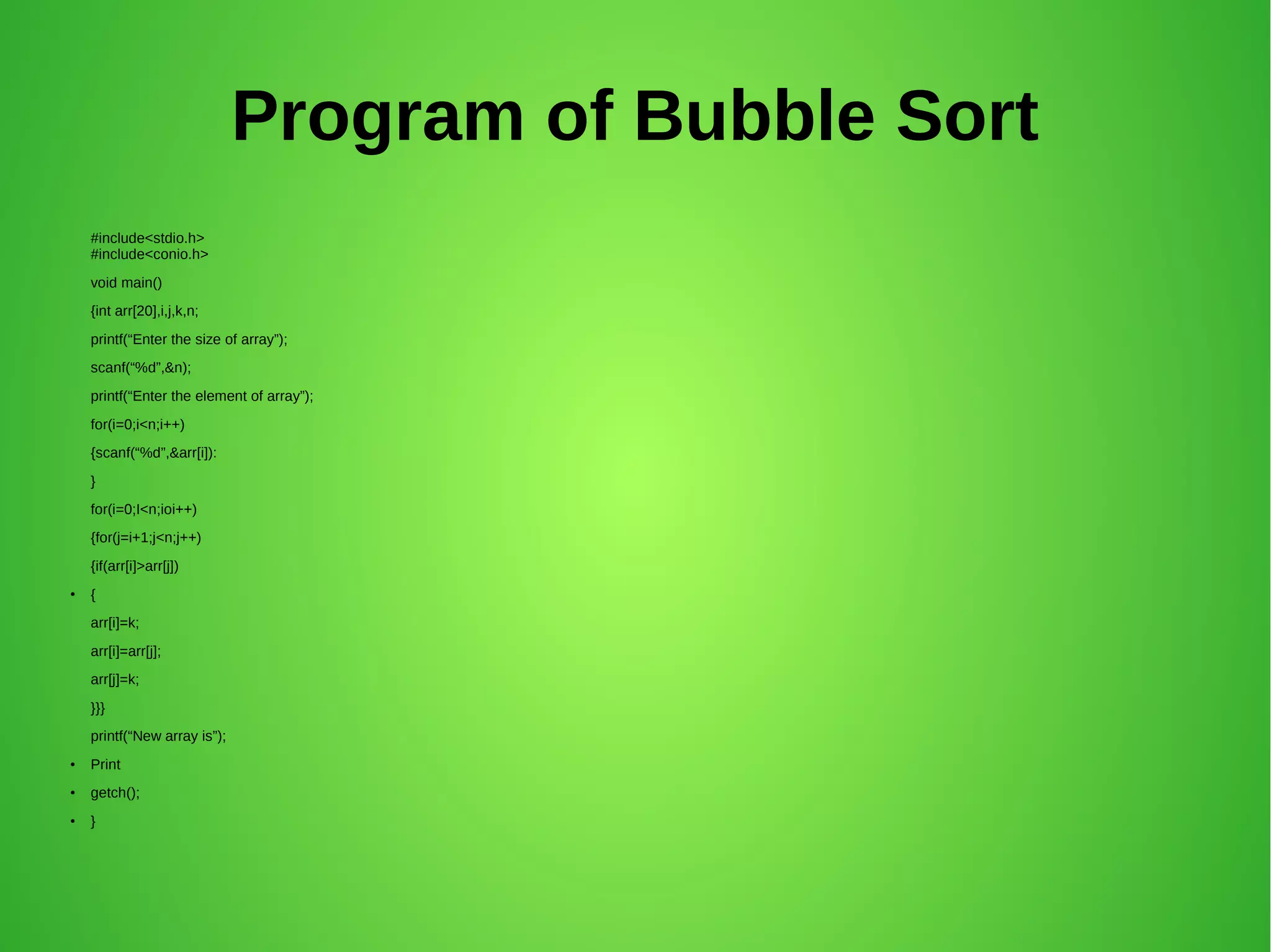 Bubble sort | ODP