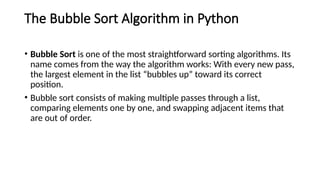 Bubble Sort is one of the most straightforward sorting algorithms | PPT