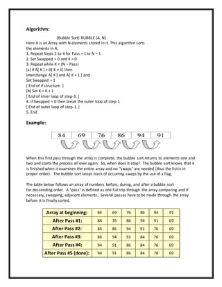 Bubble sorting lab manual | DOCX