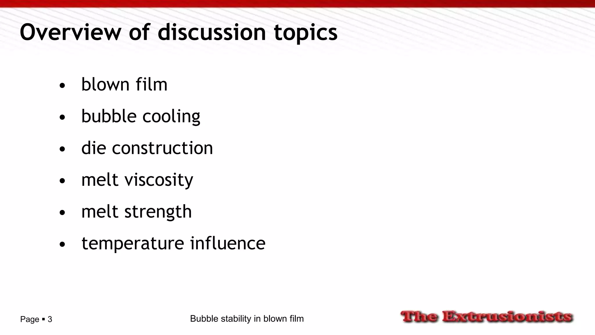 Bubble stability in blown film | PPSX
