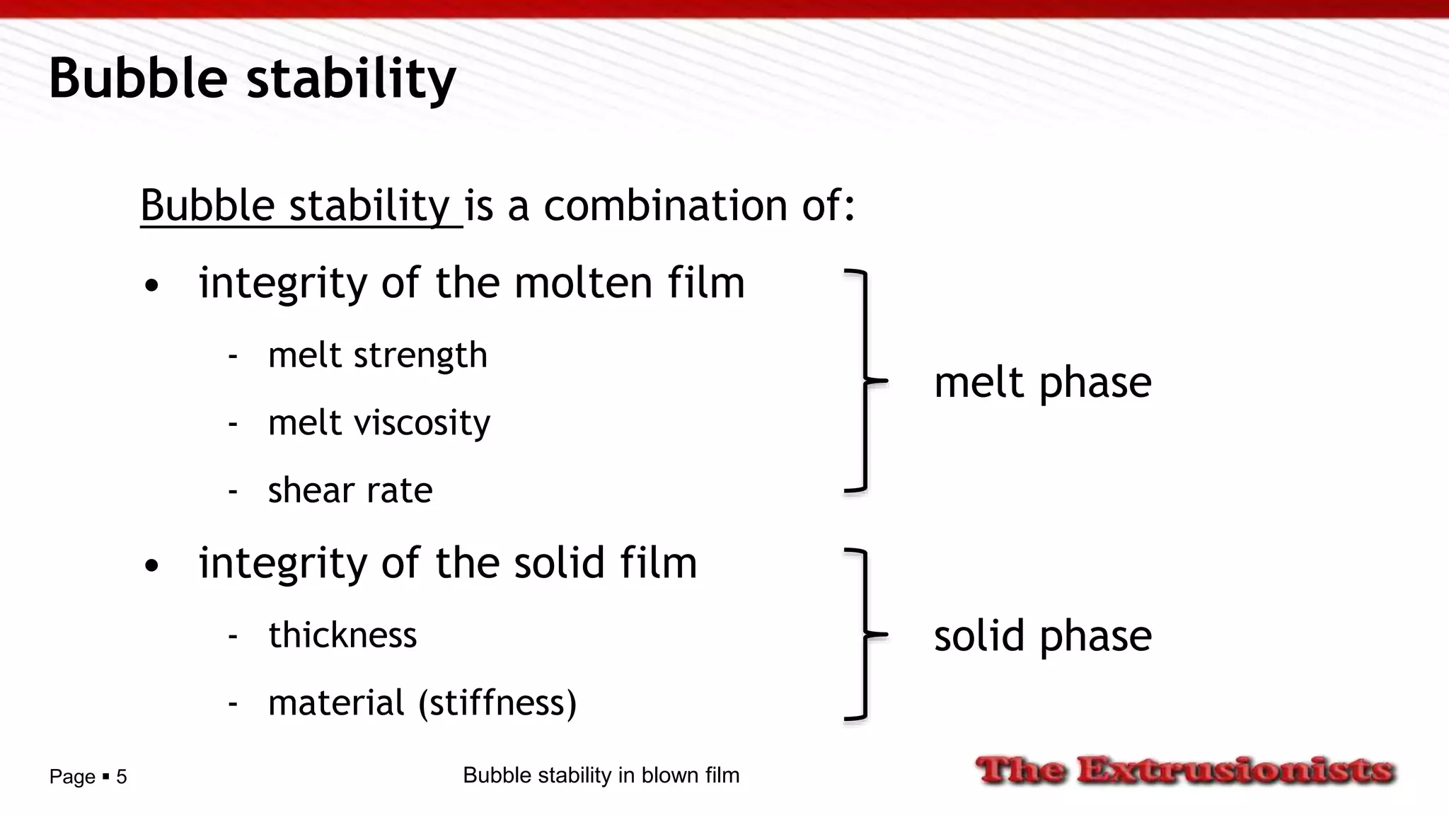 Bubble stability in blown film | PPSX