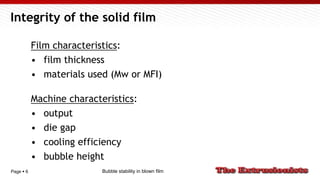 Bubble stability in blown film | PPSX