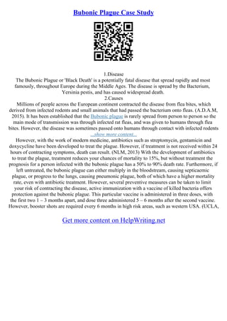 Bubonic Plague Essay | PDF