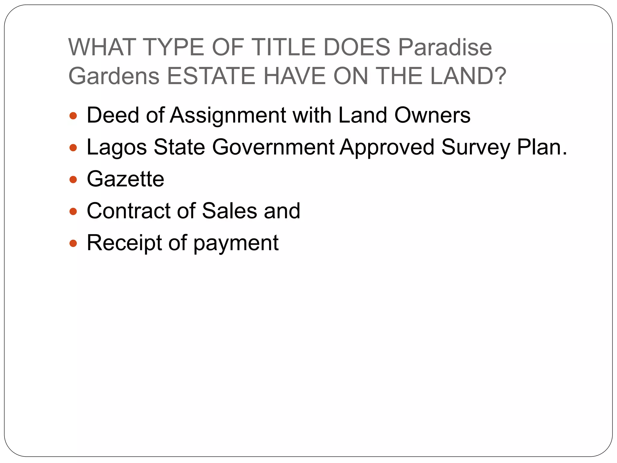 Paradise Gardens Frequently asked questions | PPTX